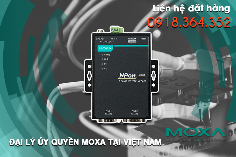 NPort 5210A-T - Bộ chuyển đổi 10/100M Ethernet sang 2 cổng RS-232 - Bảo ...
